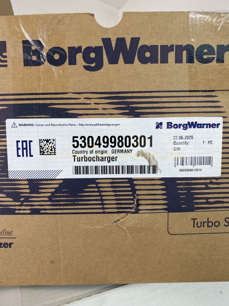 NEW BorgWarner Turbocharger Porsche 911 Turbo (997) 3.6L 53049880061 ...